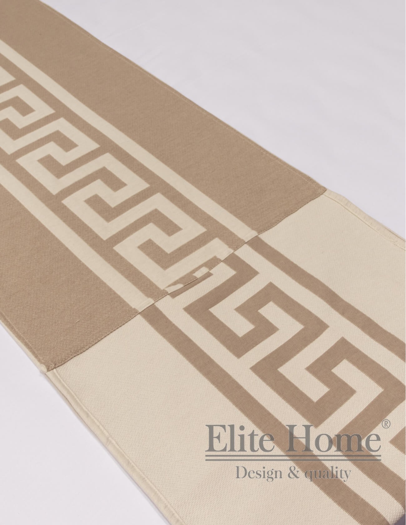 Ριχτάρι βαμβακερό εκρού/μόκα Elite Home - 4 διαστάσεις