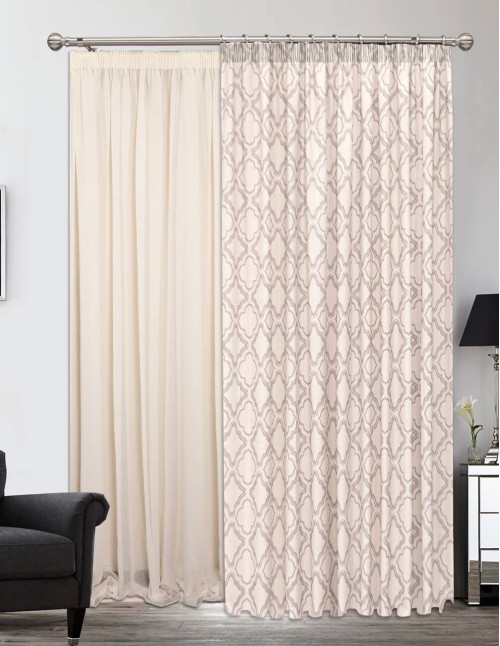 Σετ Έτοιμες Ραμμένες Κουρτίνες με τρέσα | Tsarouhis Home Stores